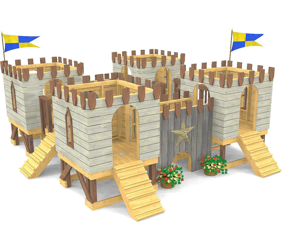 Big Backyard Fort Plan | 16x21ft Outdoor Castle DIY Project - Paul's ...