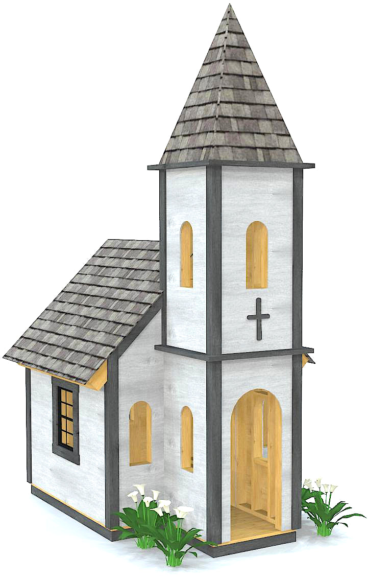 Chapel Playhouse Plan | 6x8 Outdoor DIY Project for Kids - Paul's ...