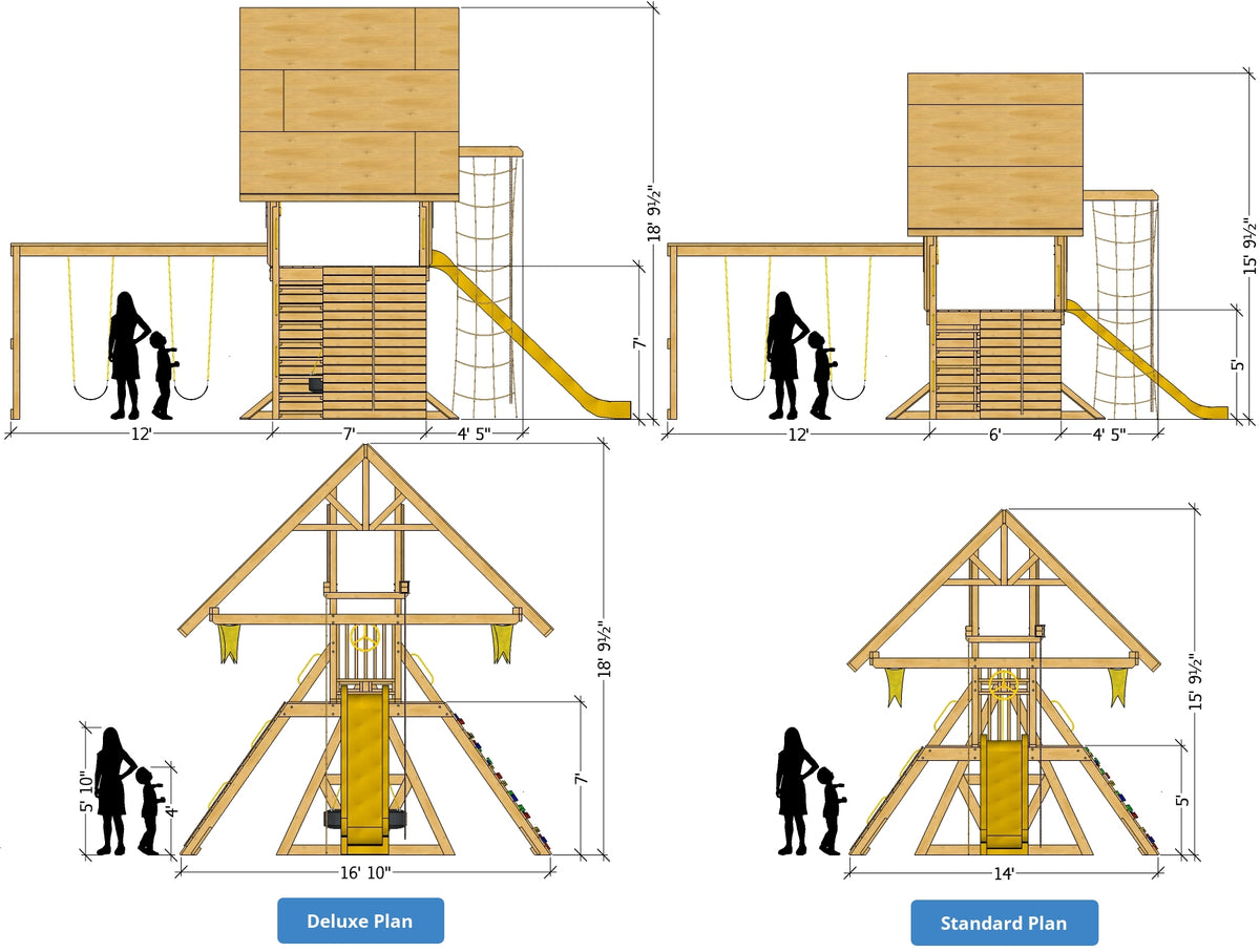 A-Frame Swingset Plan | Explorer's Frontier- 2 Sizes - Paul's Playhouses