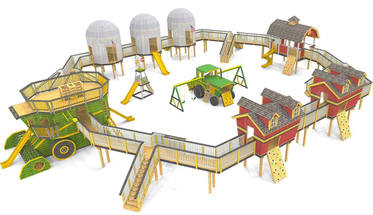 Round River Farm Playground Plan | 96x124 DIY Project - Paul's Playhouses