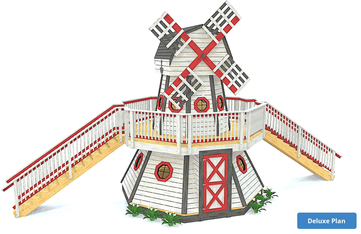 Large Windmill Playhouse Plan | 12x12ft Outdoor DIY Project - Paul's ...