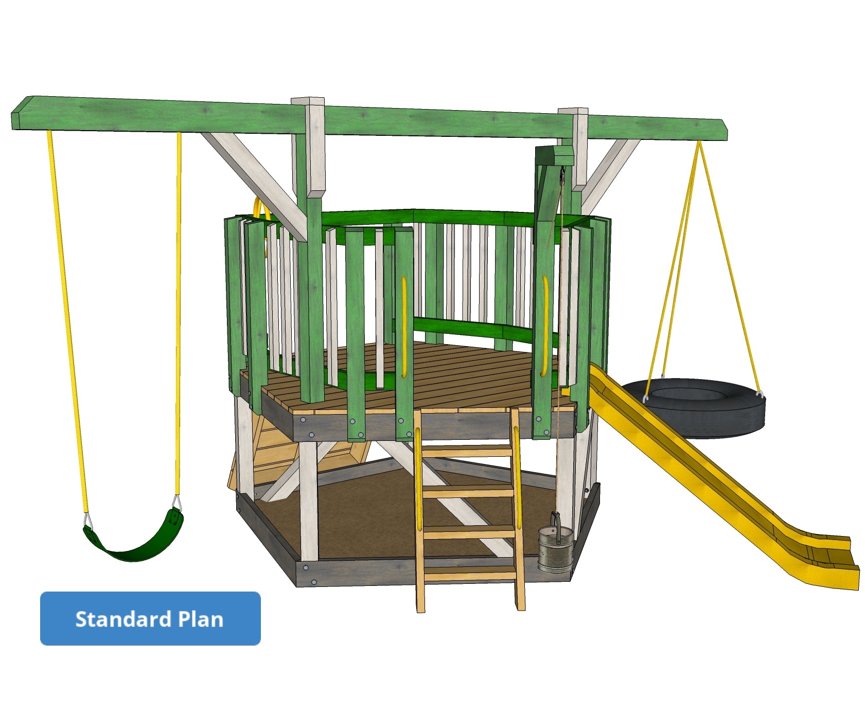 Toddler Playground Plan | 18x20 Oudoor Elevated DIY Project for Kids ...