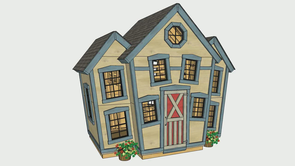 Terrific Triplex Playhouse Plan | 8x12 Storybook Inspired Project ...