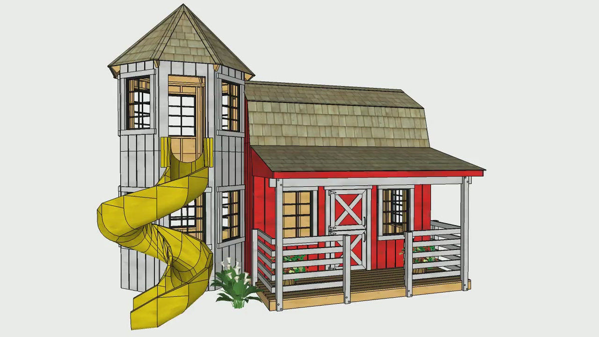 Large Barn Playhouse Plan | 12x19ft Outdoor DIY Project - Paul's Playhouses