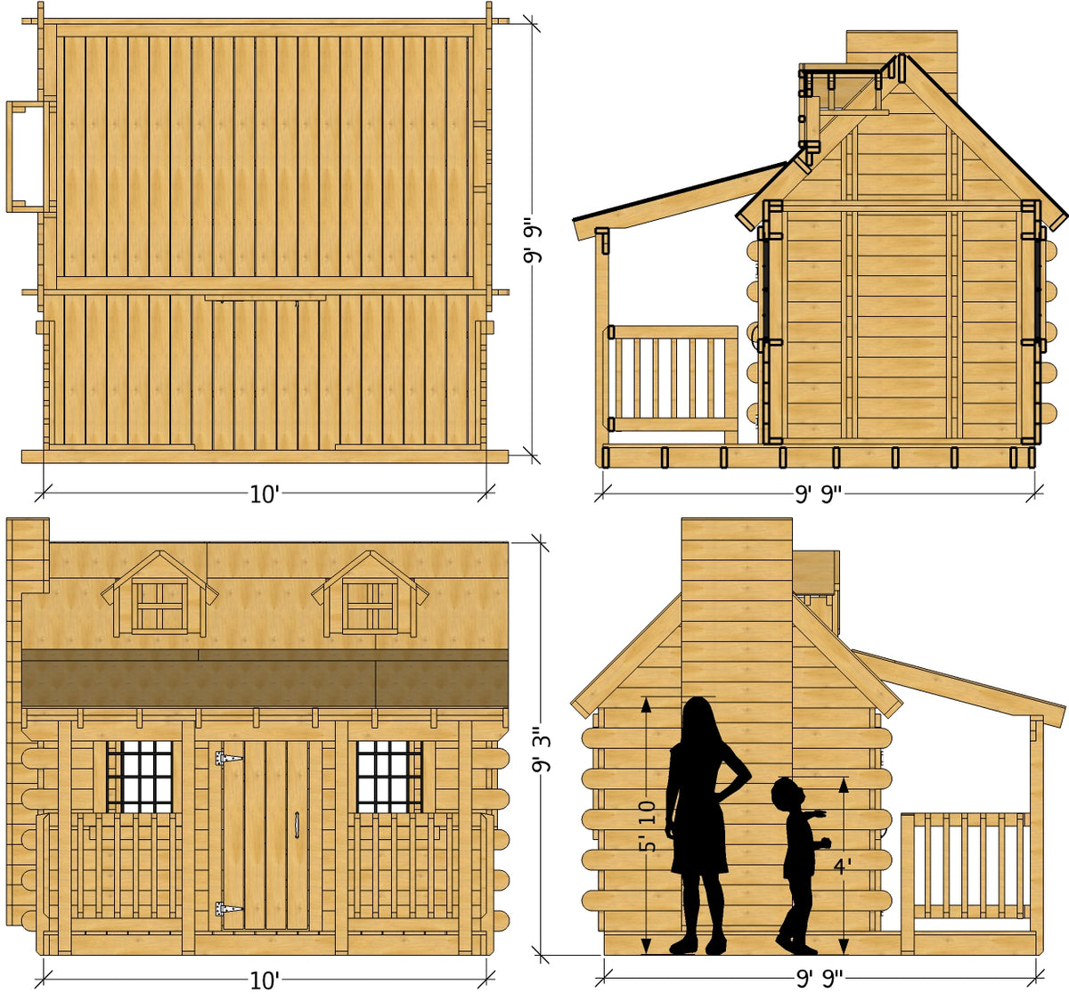 Cabin Playhouse Plans Playhouse Build Plans For Kids, Cottage