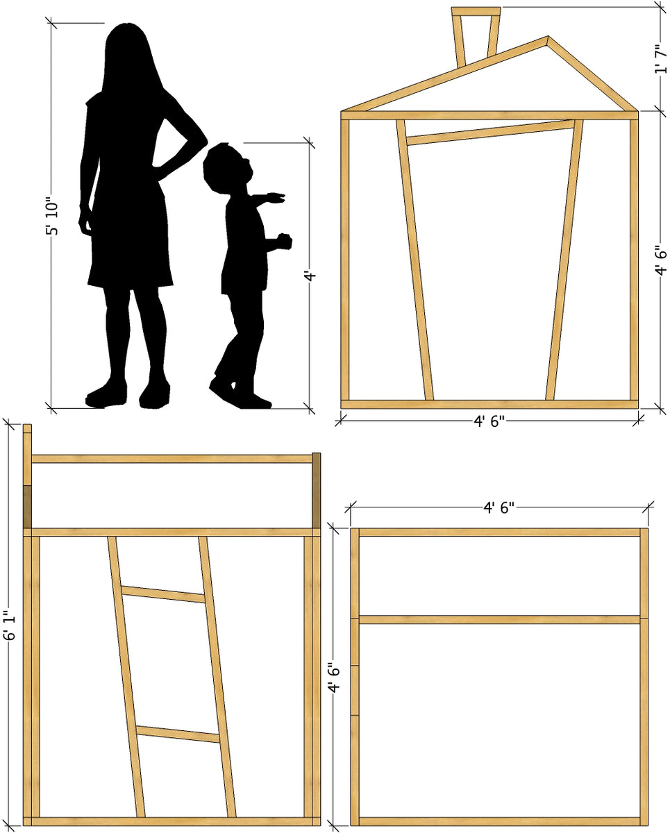 4x4 Free Indoor Playhouse Plan for Kids - Paul's Playhouses
