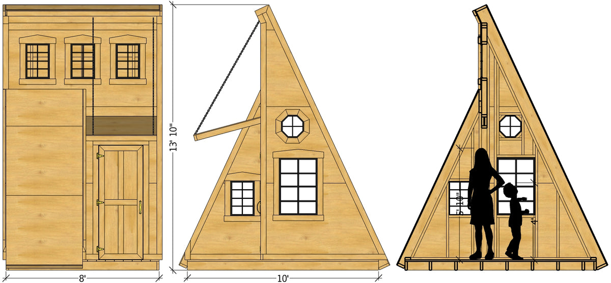 Half A-Frame Playhouse Plan | 8x10 Backyard Project for Kids - Paul's ...