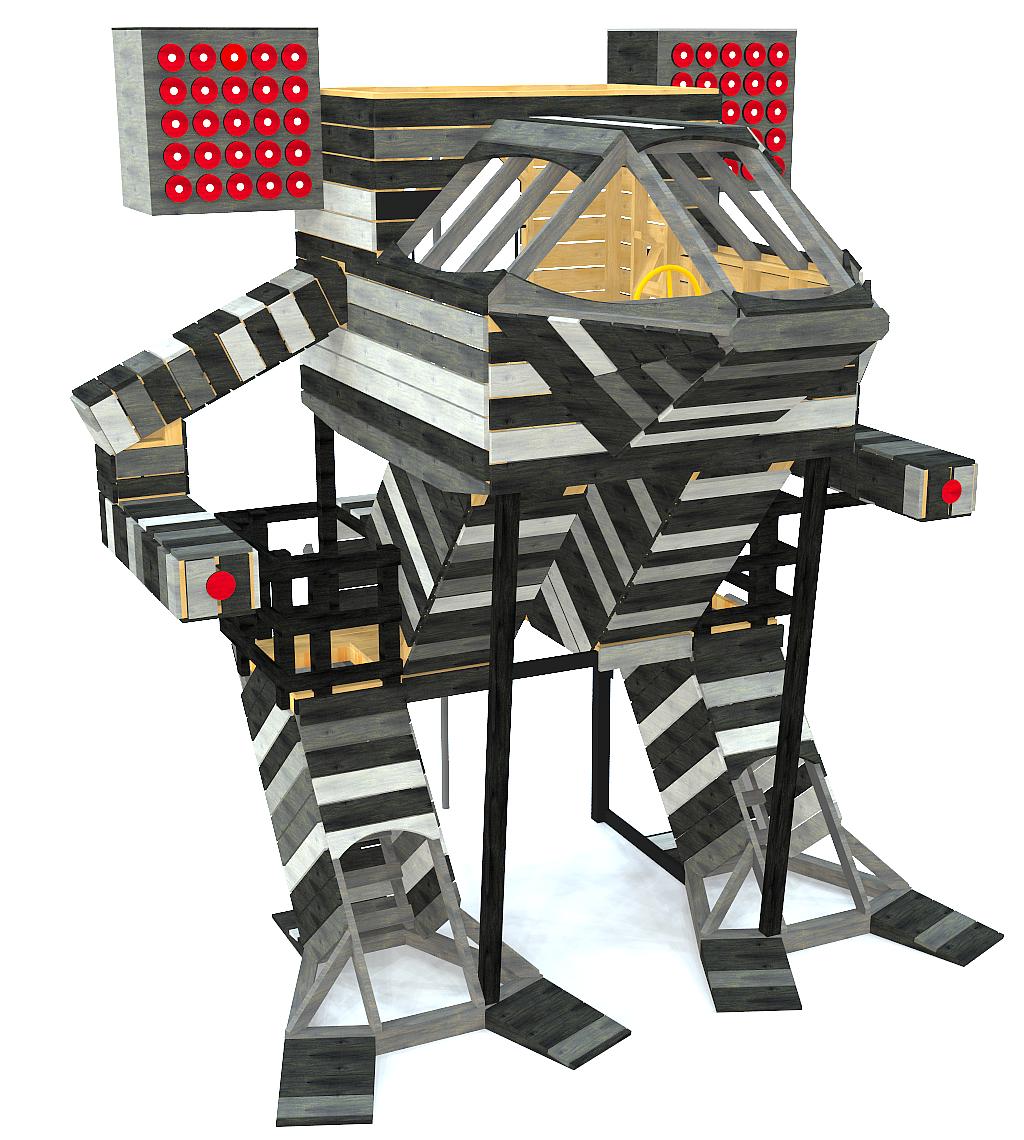 Giant Robot Playset Plan | 12x16ft Backyard Play Robot - Paul's Playhouses