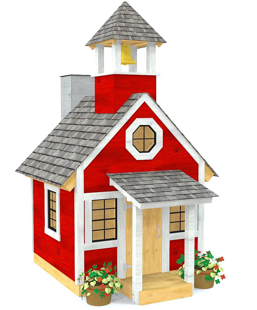 Schoolhouse Playhouse Plan | 6x10ft Outdoor DIY Project for Kids - Paul ...