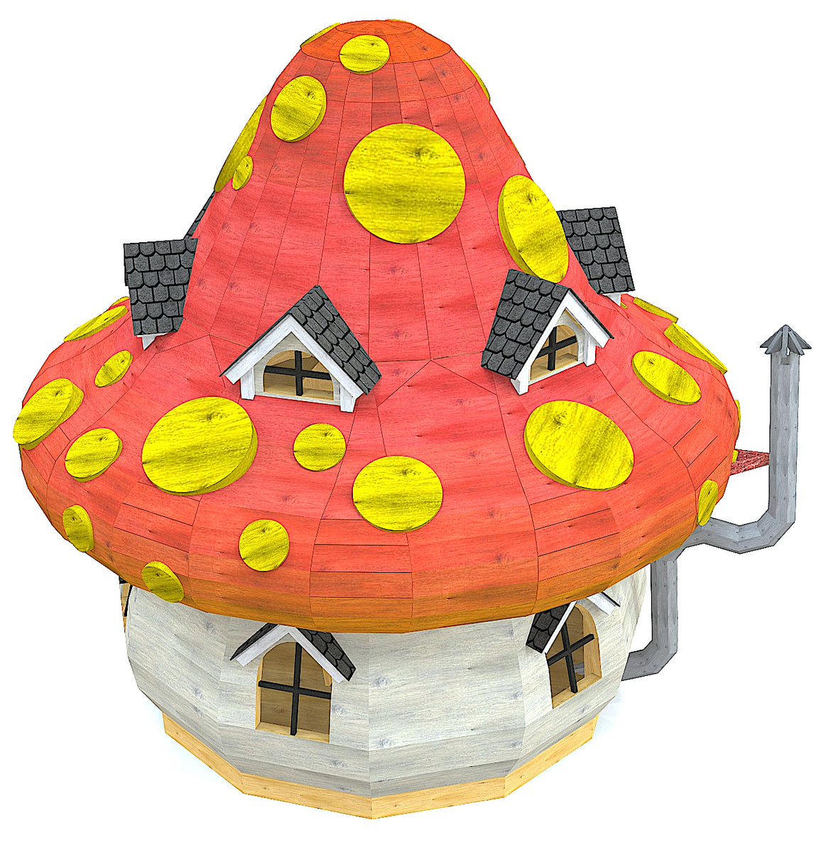 Large Toadstool Playhouse Plan | 13x13ft Whimsical Outdoor DIY Project ...