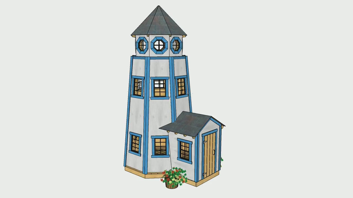 Large Lighthouse Plan for Kids | 8x11ft "Chesapeake" Outdoor DIY ...
