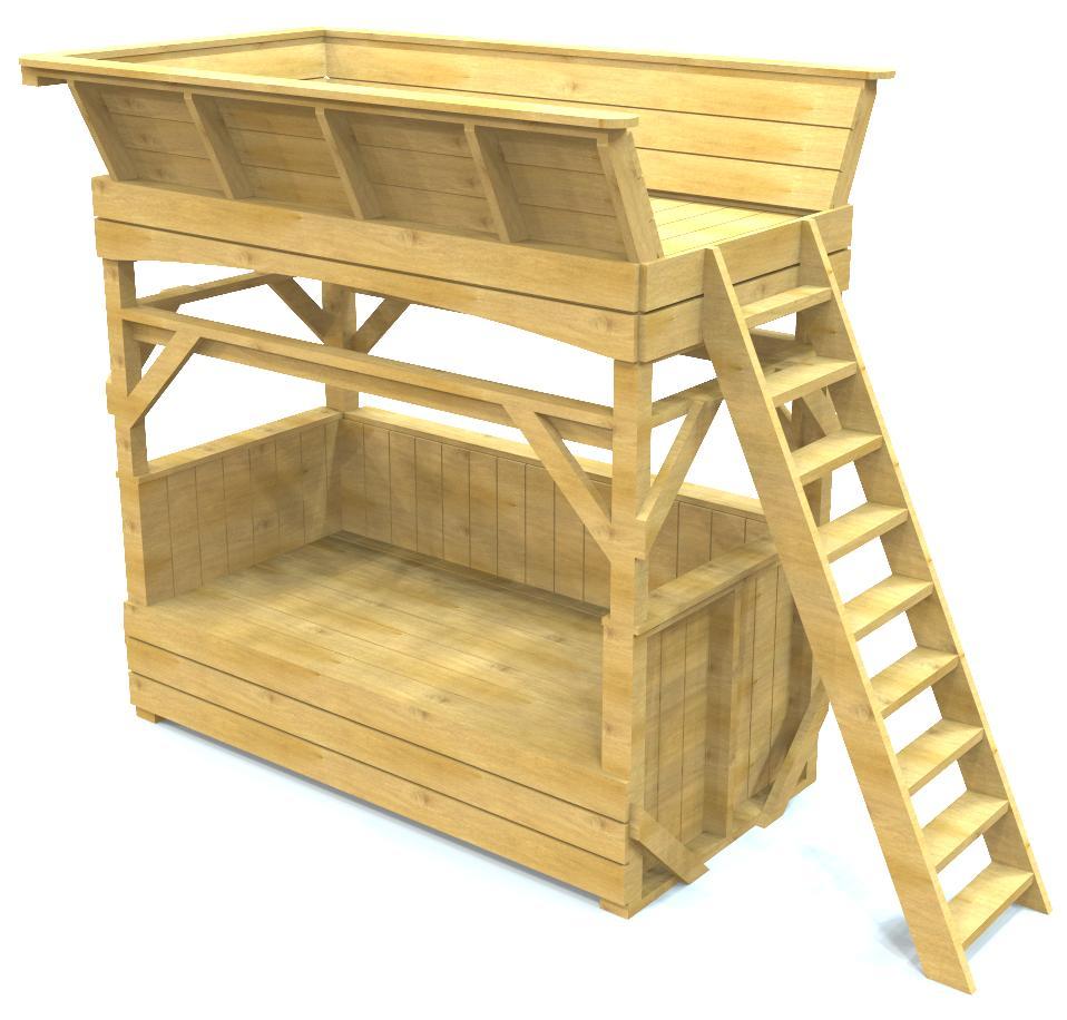 Free Bench & Bed DIY Plan - 4x8ft - Paul's Playhouses