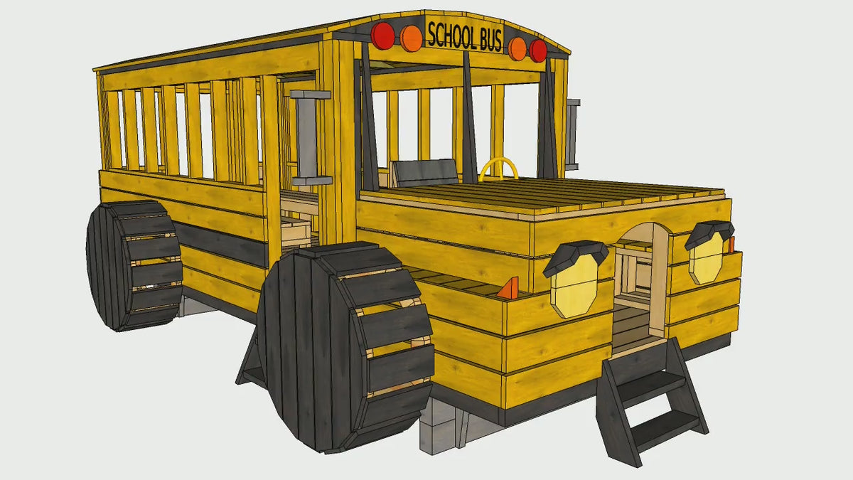 School Bus Playset Plan | 8x17ft Outdoor DIY Project - Paul's Playhouses