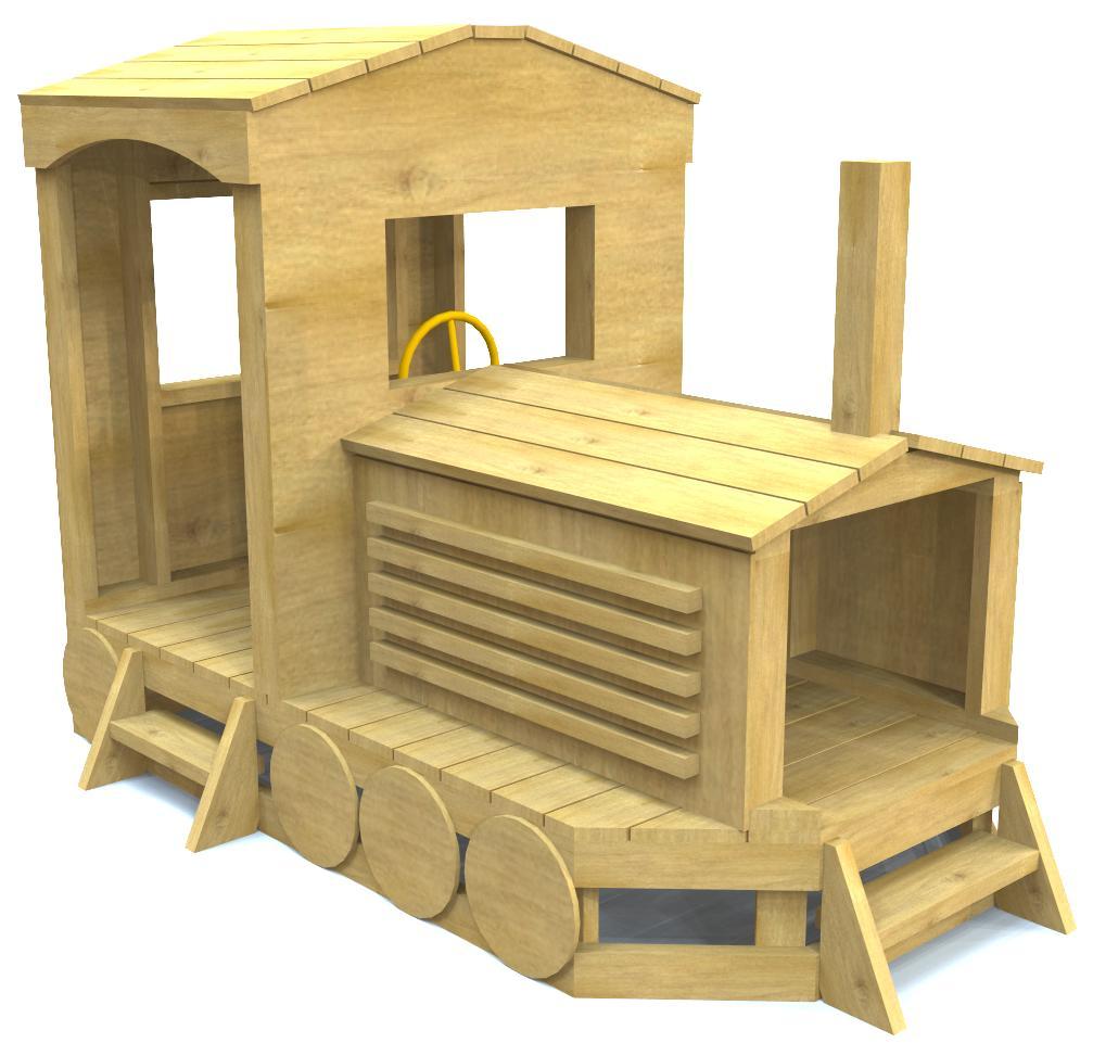 4x7ft Free Train Playset Plan for Kids - Paul's Playhouses